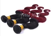 China Wine Red Ombre Body Wave Human Hair Extensions 12-30 Inch 100g AAAAAAA Grade for sale