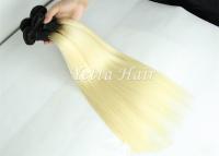 China Double Drawn Soft Ombre Human Hair Extensions With White Blonde for sale