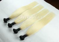 China Double Drawn Soft Ombre Human Hair Extensions With White Blonde for sale