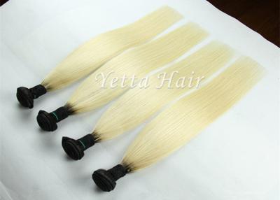 China Double Drawn Soft Ombre Human Hair Extensions With White Blonde for sale