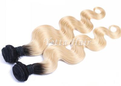 China 100% Brazilian Body Wave Ombre Human Hair Extensions 12-30 Inch Golden Blonde for sale