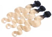 China 100% Brazilian Body Wave Ombre Human Hair Extensions 12-30 Inch Golden Blonde for sale