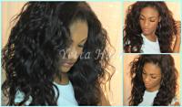 China Natural Black Virgin Brazilian Water Wave Human Hair Extensions 18 Inch 100g for sale