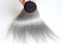 China Natural Silver Grey Ombre Straight Brazilian Virgin Human Hair Extensions 8-30 Inch 100g for sale