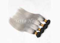 China Silver Grey Ombre Virgin Human Hair Extensions 3 Pieces 1B Straight 18 Inch for sale