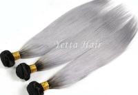 China Silver Grey Ombre Virgin Human Hair Extensions 3 Pieces 1B Straight 18 Inch for sale