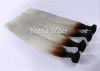 China Two Tone Ombre Gray Straight Peruvian Human Hair Extensions 18 Inch 100g for sale