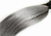 China Two Tone Ombre Gray Straight Peruvian Human Hair Extensions 18 Inch 100g for sale