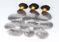 China 7A Virgin Brazilian Body Wave Human Hair Extensions 12-30inch Ombre Black Grey Weave for sale