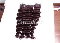 China Customized Dark Red Virgin Human Hair Extensions Loose Wave With Soft for sale