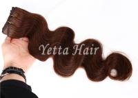 China Brazilian Virgin Remy Hair Weave 18 Inch Brown Double Weft Human Hair Extensions for sale