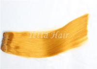 China Yellow Virgin Human Hair Extensions 12-30 Inch Grade AAAAAAAA Silky Straight Wefts for sale