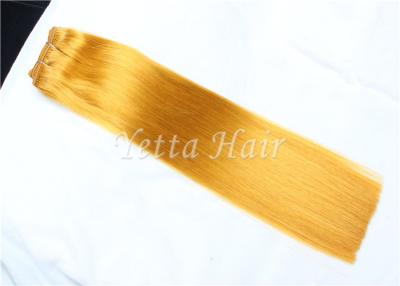 China Yellow Virgin Human Hair Extensions 12-30 Inch Grade AAAAAAAA Silky Straight Wefts for sale