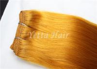 China Yellow Virgin Human Hair Extensions 12-30 Inch Grade AAAAAAAA Silky Straight Wefts for sale