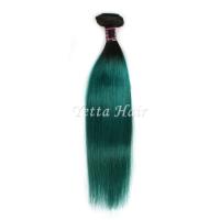 China Dark Roots Green Ombre Brazilian Virgin Human Hair Weave 14-24 Inch 7A Grade for sale