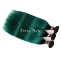 China Dark Roots Green Ombre Brazilian Virgin Human Hair Weave 14-24 Inch 7A Grade for sale