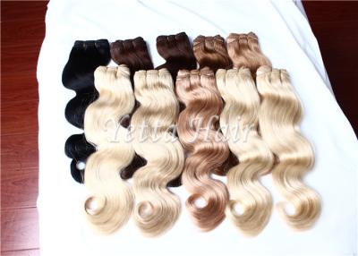 China Full Cuticle Blonde 100% Brazilian Virgin Human Hair Extensions Double Drawn 18 Inch for sale
