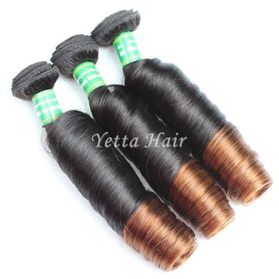China Dark Brown Peruvian Virgin Hair Weave 12-24 Inch Ombre Two Tone Hair Extensions for sale