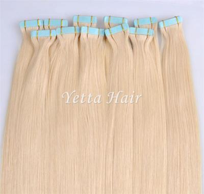China 100% Human Hair Tape In Extensions 14 Inch Silky Straight 613 Blonde for sale
