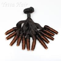 China Indian Natural Funmi Hair Weave Ombre Spiral Curl 100% Virgin Human Hair Extensions 12inch for sale
