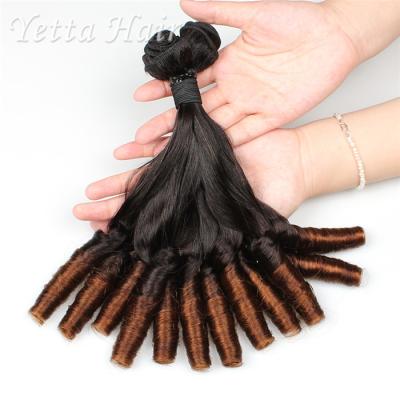 China Ombre Spiral Curl Funmi Virgin Human Hair Extensions 100g 8-18inch No Tangle No Shedding for sale