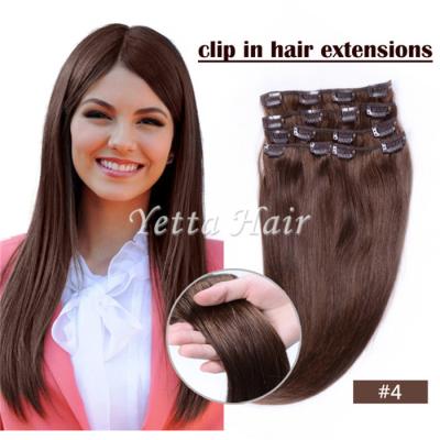 China Brazilian Remy Human Hair Clip In Extensions 100g 22 Inch Silky Straight 7 Pieces for sale