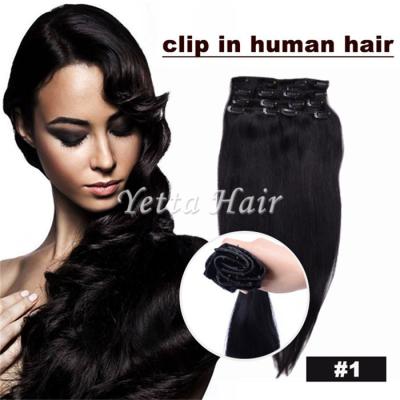 China 7a Brazilian Remy Human Hair Clip In Hair Extensions 16-24 Inch No Tangle No Shedding for sale