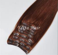 China 7A Brazilian Remy Human Hair Clip In Extensions 16-24 Inch Color 6# for sale