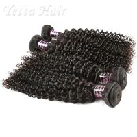 China Kinky Curl Indian Virgin Human Hair Extensions 10A Grade Natural Black 8-40 Inch for sale