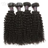 China Kinky Curl Indian Virgin Human Hair Extensions 10A Grade Natural Black 8-40 Inch for sale