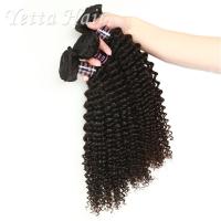 China Jet Black Indian Remy Human Hair Kinky Curly Virgin Hair Weave 100g 10-30 Inch for sale