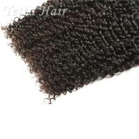 China Jet Black Indian Remy Human Hair Kinky Curly Virgin Hair Weave 100g 10-30 Inch for sale