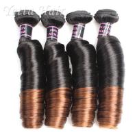 China 16 Inch Indian Virgin Hair Extensions Two Tone Color 100% Human Remy Hair Weft for sale