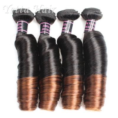China 16 Inch Indian Virgin Hair Extensions Two Tone Color 100% Human Remy Hair Weft for sale