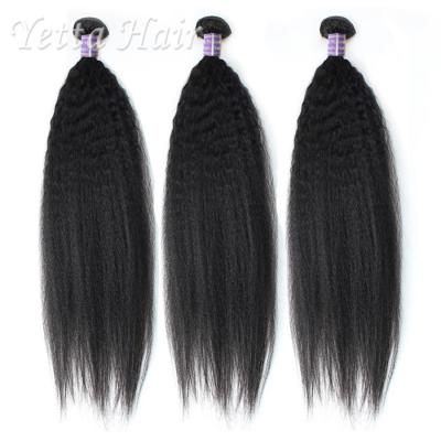 China Natural Black 7A Cambodian Virgin Hair Yaki Straight 12-30 Inches No Fiber No Matting for sale