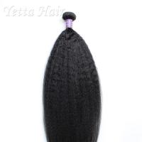 China Natural Black 7A Cambodian Virgin Hair Yaki Straight 12-30 Inches No Fiber No Matting for sale
