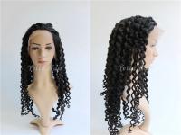 China 7A Brazilian Virgin Human Hair Deep Wave Full Lace Wig Natural Color 150% Density for sale