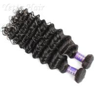 China 7A Grade Cambodian Virgin Hair Deep Wave Natural Black 100g per Bundle for sale