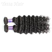 China 7A Grade Cambodian Virgin Hair Deep Wave Natural Black 100g per Bundle for sale