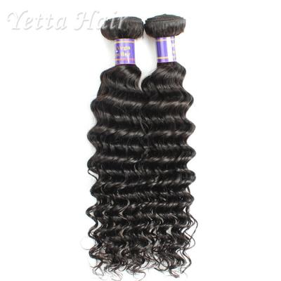 China 7A Grade Cambodian Virgin Hair Deep Wave Natural Black 100g per Bundle for sale