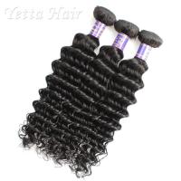 China Cambodian Virgin Hair Deep Curly Bundles 100g 7A Grade Natural Color No Shedding for sale