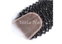 China 7A Brazilian Virgin Human Hair 4x4 Kinky Curly Lace Top Closure Bleached Knots 8-24 Inch for sale