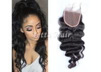China Brazilian Loose Wave Lace Closure 100% Natural Human Hair 8-24 Inch No Shedding No Tangle for sale