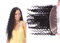 China Virgin Deep Wave Lace Frontal Closure 13x4 Inch 100% Human Hair Ear to Ear Bleached Knots for sale