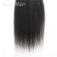 China 24 Inch Burmese Virgin Hair Yaki Straight Human Hair Extensions 100g Natural Black for sale