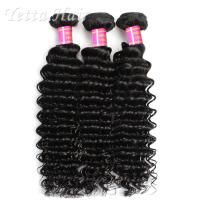 China Deep Wave Cambodian Peruvian Virgin Hair 100g Natural Black 1B No Shedding for sale