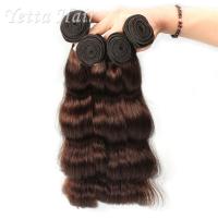 China 7A Peruvian Virgin Body Wave Hair Bundles 12-24 Inch Dark Brown No Foul Odor for sale