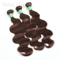 China Dark Brown Body Wave Human Hair Weave 12-24 Inch 7A Virgin Remy Curly Hair Extensions for sale