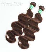 China Dark Brown Body Wave Human Hair Weave 12-24 Inch 7A Virgin Remy Curly Hair Extensions for sale