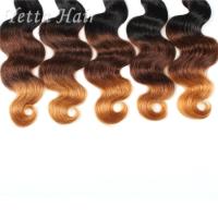 China 7A Real Indian Virgin Hair Weave 100g Three Tone Body Wave Hair Extensions 12-28 Inch for sale